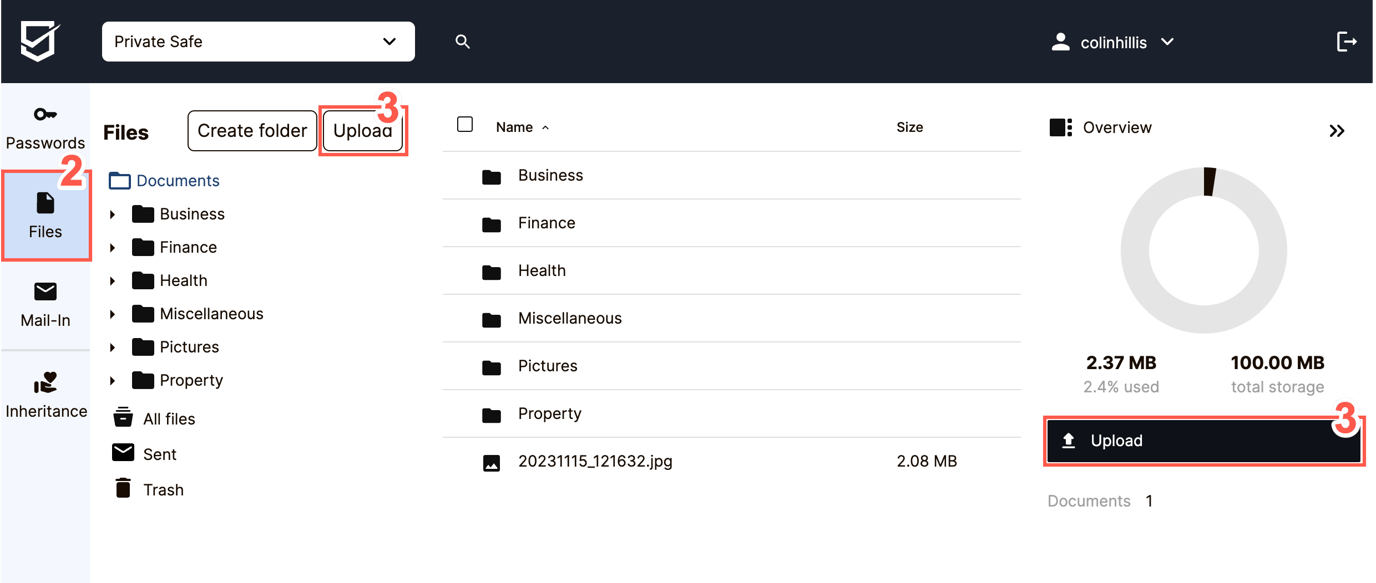 Adding Files to SecureSafe